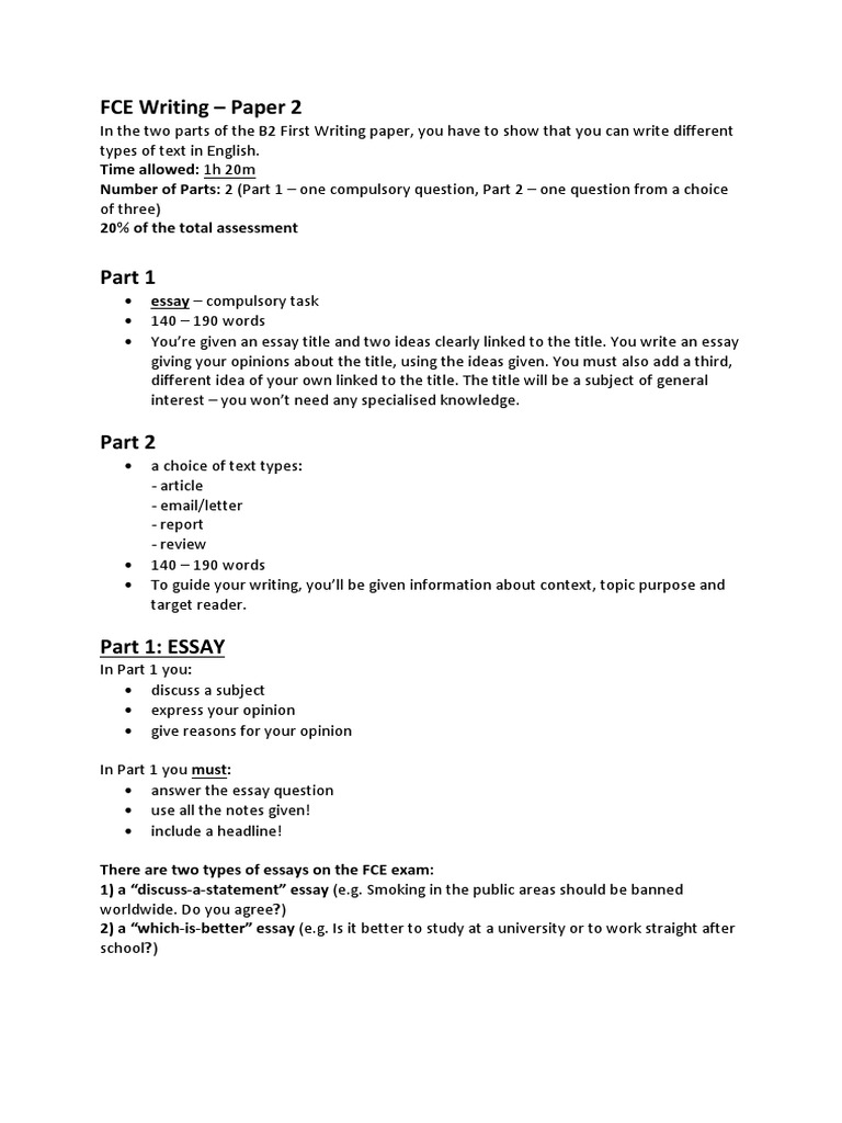 FCE WritingKomplet | PDF | Essays | Question