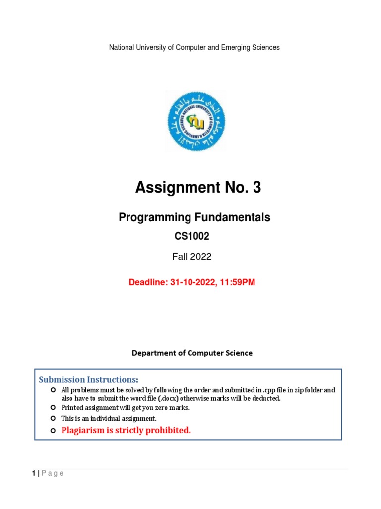 PF Assignment 3 Final Version | PDF | Computer Program | Programming