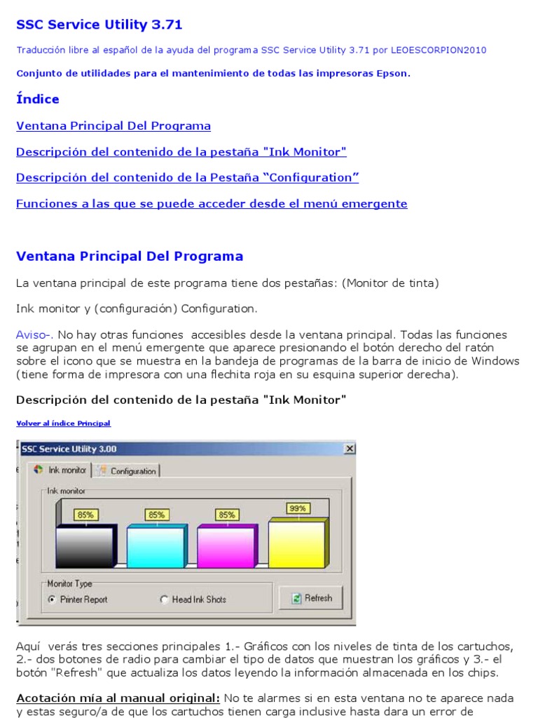 Manual SSC Service Utility 3 by Leoescorpion | PDF | Impresora ...