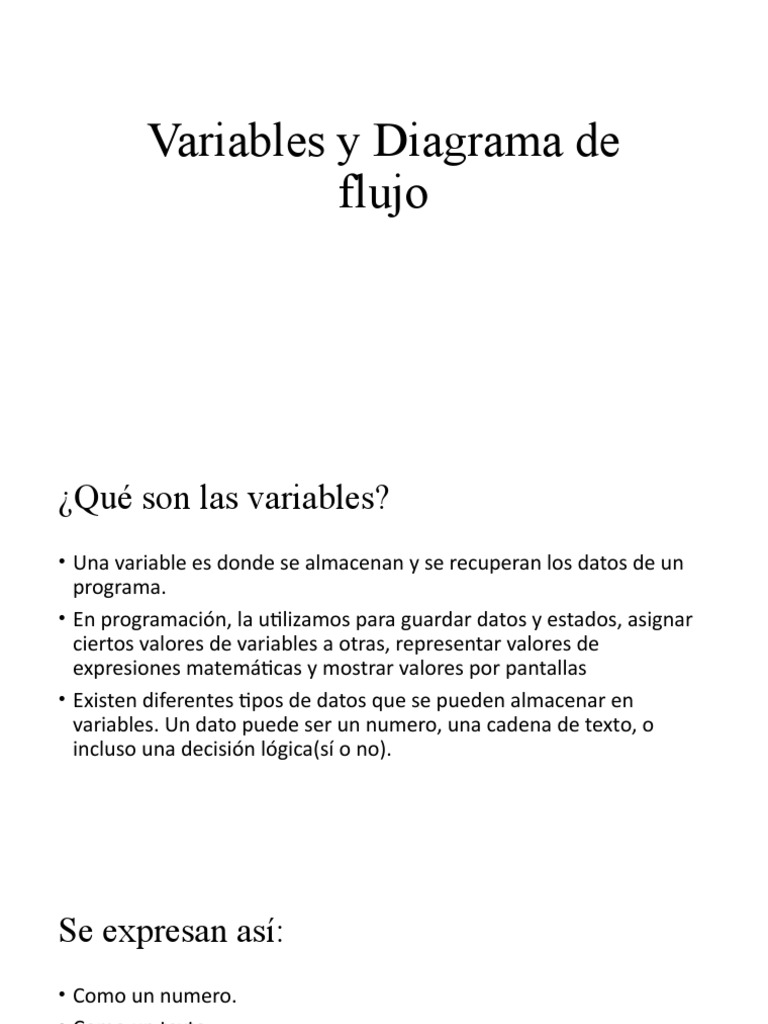 Variables y Diagrama de Flujo | PDF | Negocios | Métodos y materiales ...