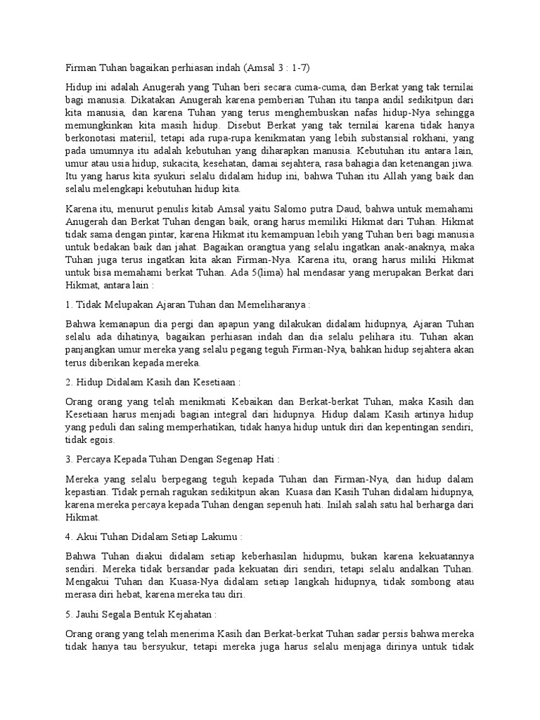 Khotbah Ibadah Rumah Tangga | PDF