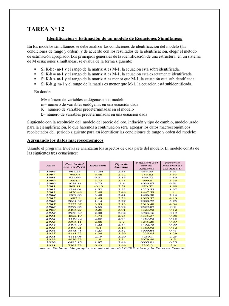 TAREA N 12-Econometria I | PDF | Métodos y materiales de enseñanza
