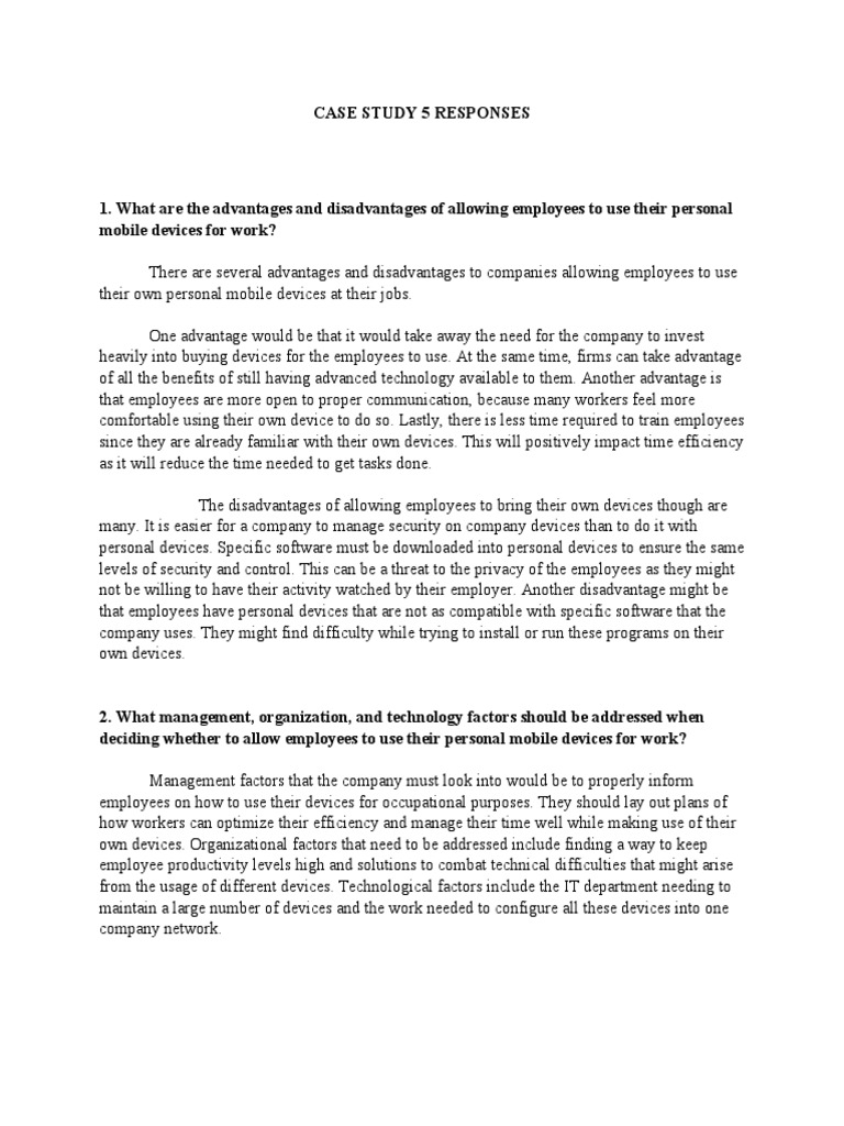 Case Study 5 Responses | PDF | Employment | Communication