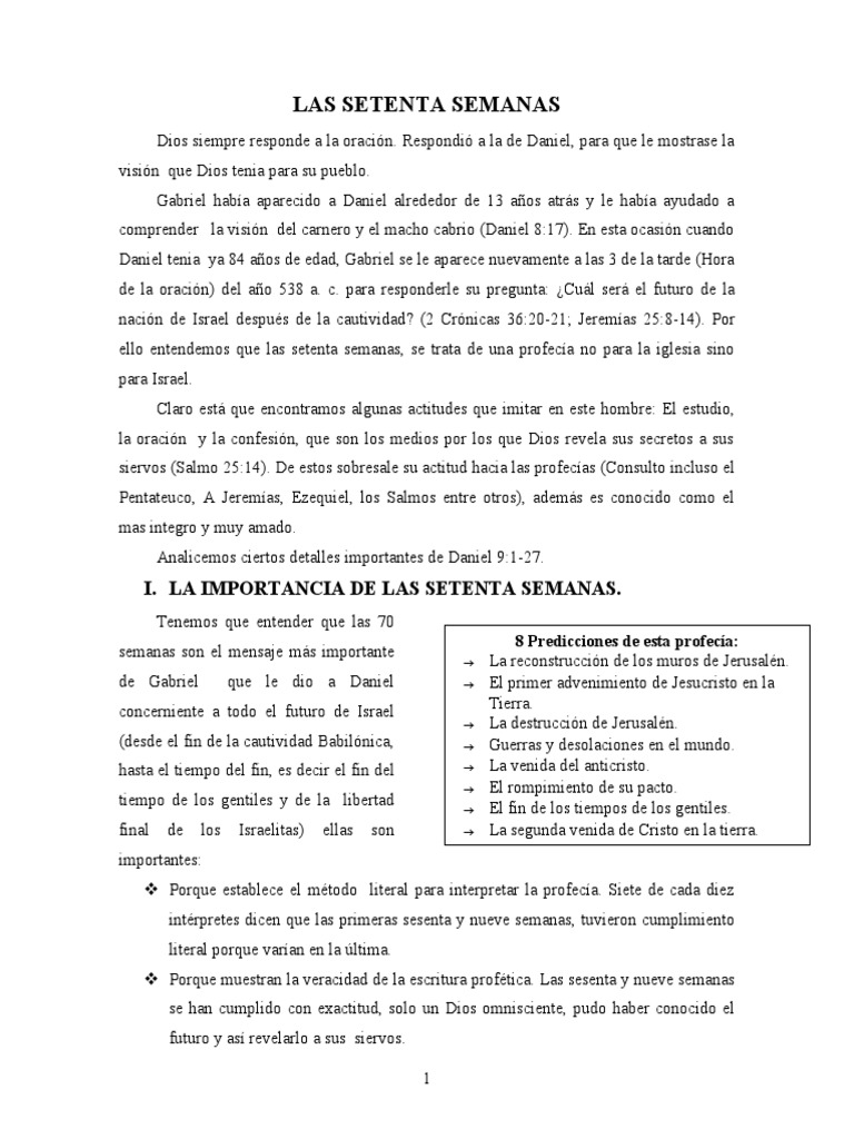 Las Setenta Semanas de Daniel | PDF | Templo en jerusalén | Daniel (figura bíblica)