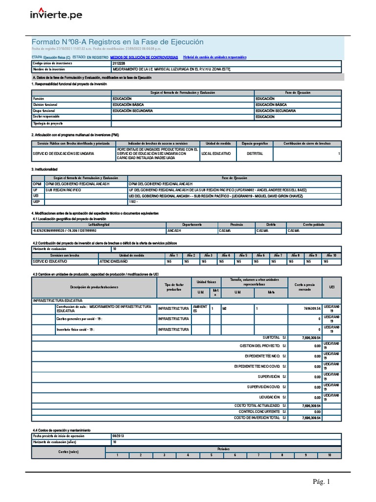 Formato 7-PIP | PDF | Infraestructura | Tasa interna de retorno