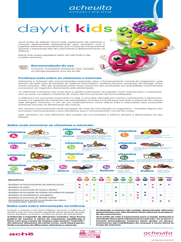 Day V It Kids 120 ML 7896658027208 | PDF | Vitamina | Nutrientes