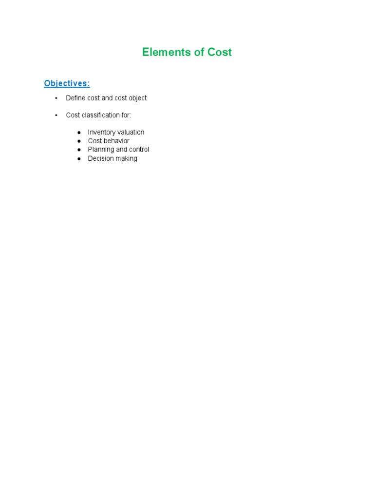 Understanding Cost and Cost Objects | PDF | Cost | Inventory