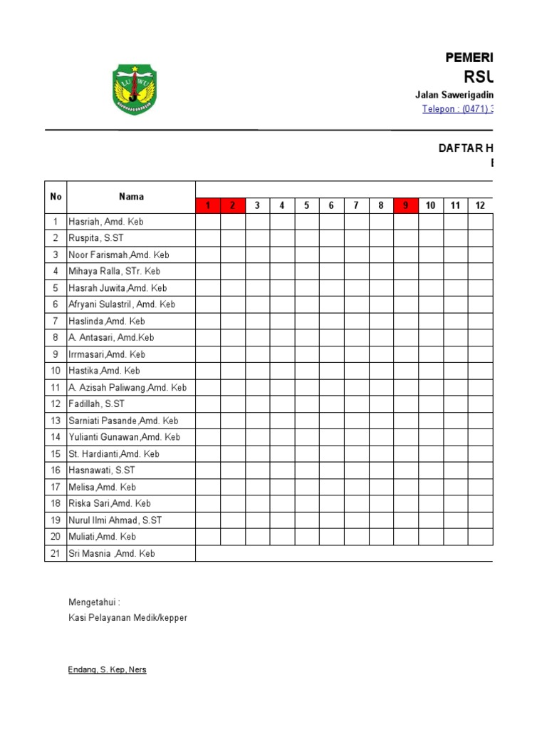 Format Absen TTD | PDF