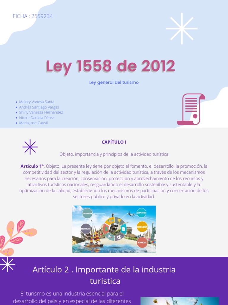 Ley 1558 | PDF | Turismo | Gobierno