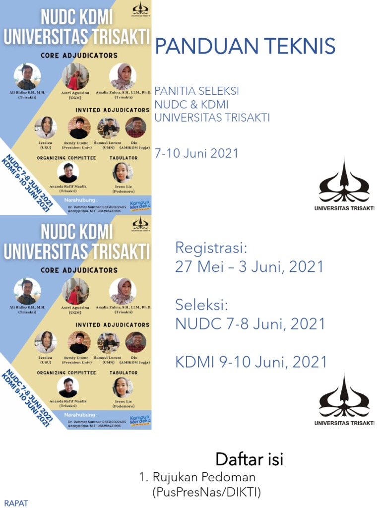 Panduan Seleksi NUDC & KDMI 2021 | PDF