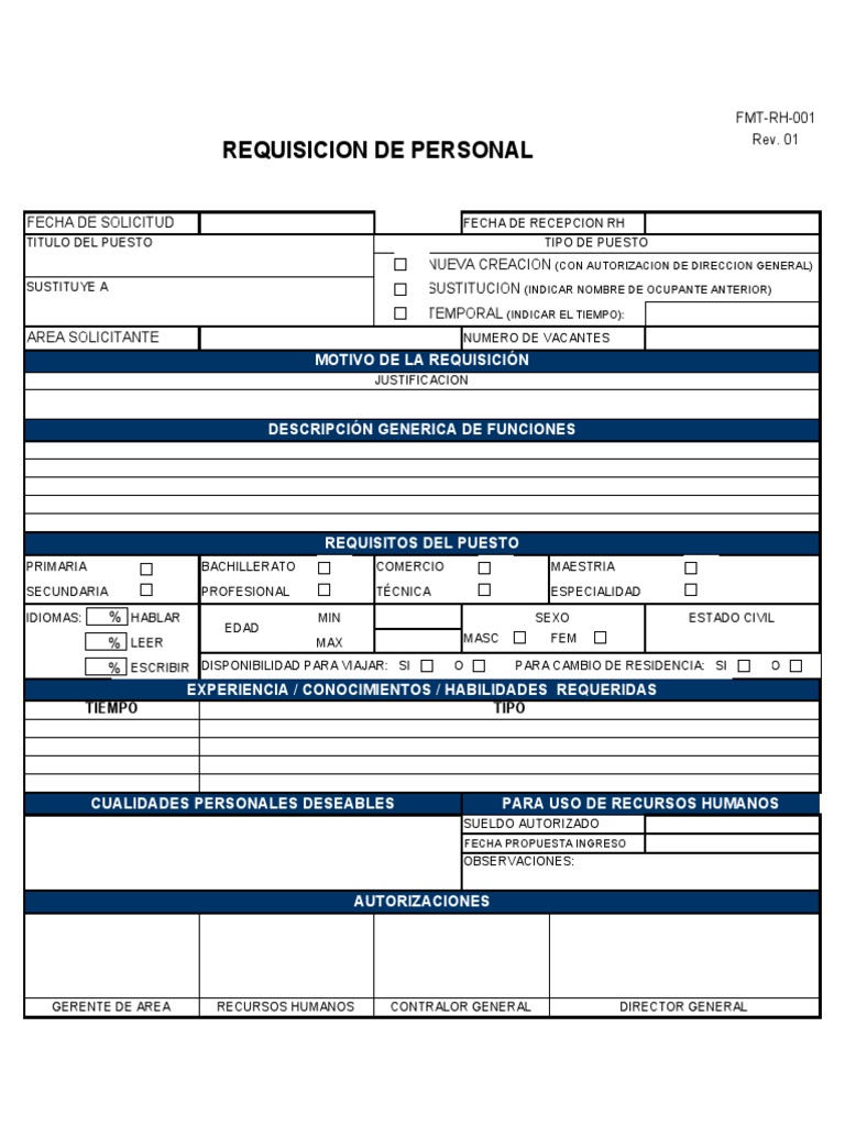 Requisicion de Personal | PDF