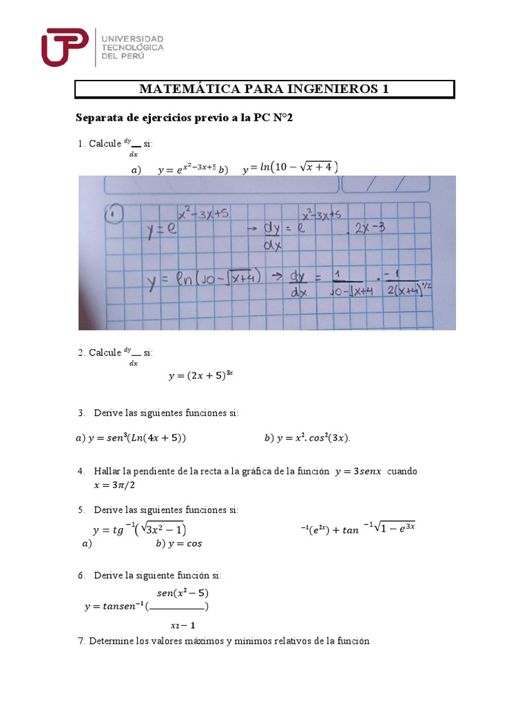 Separata de Ejercicios Previo A La PC N°2 | PDF