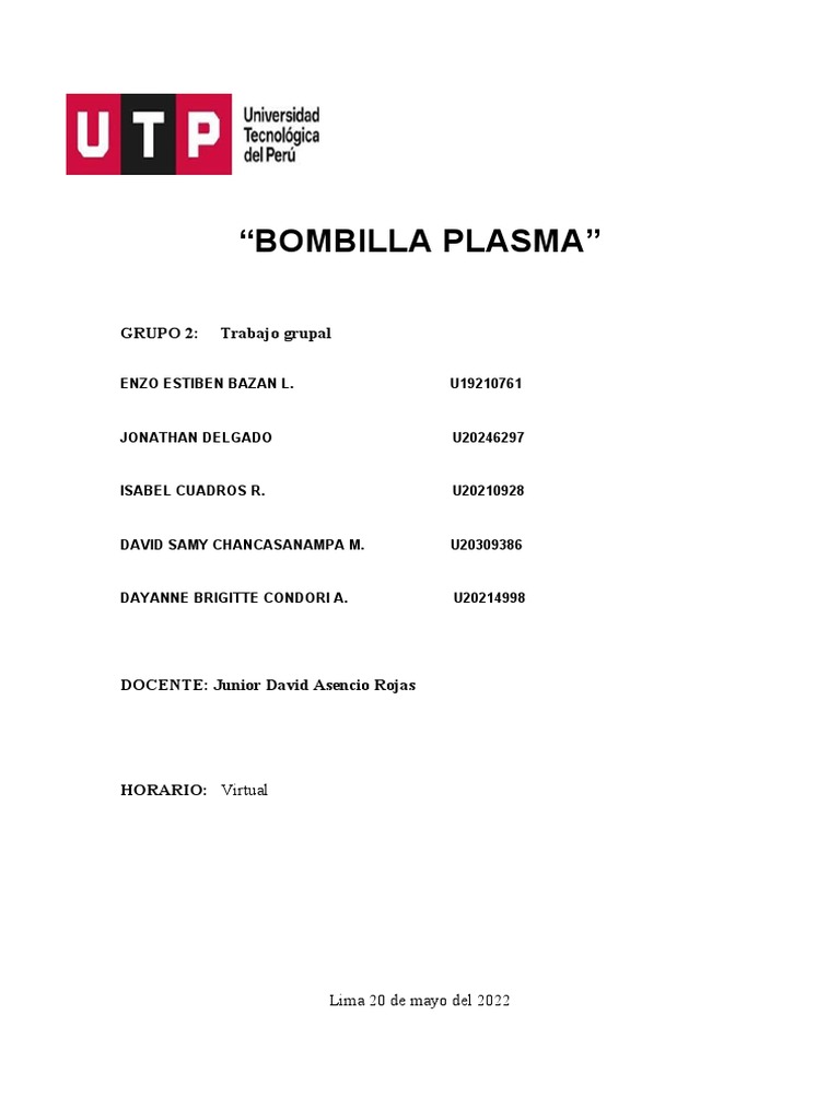 Proyecto Esfera Plasma - Fisica II | PDF | Química | Física