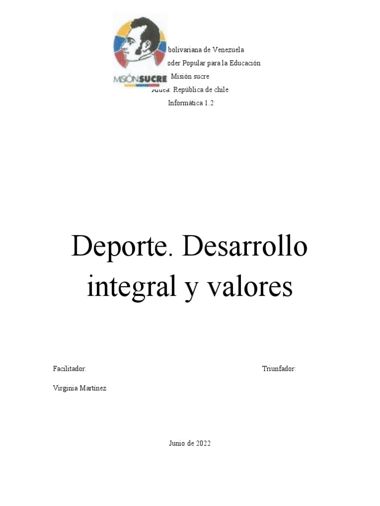 Deporte y Desarrollo Integral del Ser Humano | PDF | Deportes | Recreación