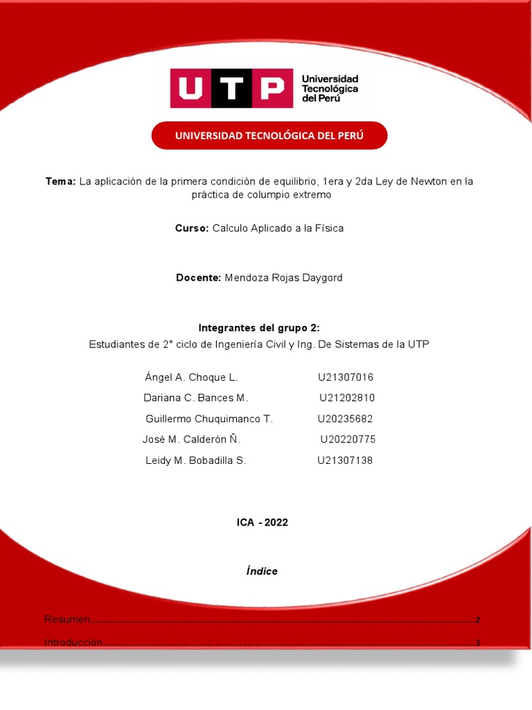 PROYECTO FINAL CAF 1 Formato APA. | Descargar gratis PDF | Fuerza | Las leyes del movimiento de ...