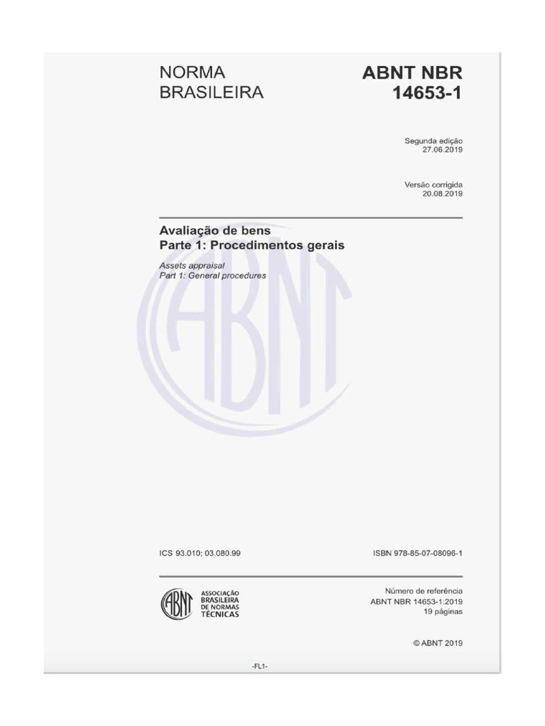 NBR 14653-1 - 2019 Versão Corrigida - 2019 - Avaliação de Bens - Parte ...