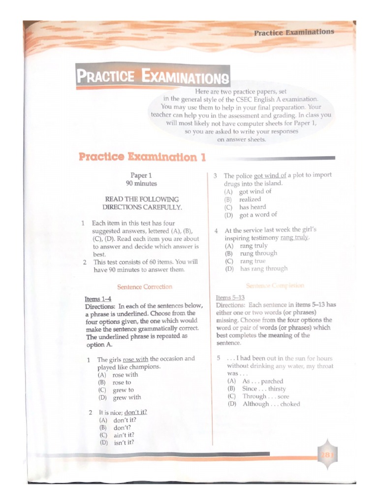 Practice Examinations | PDF