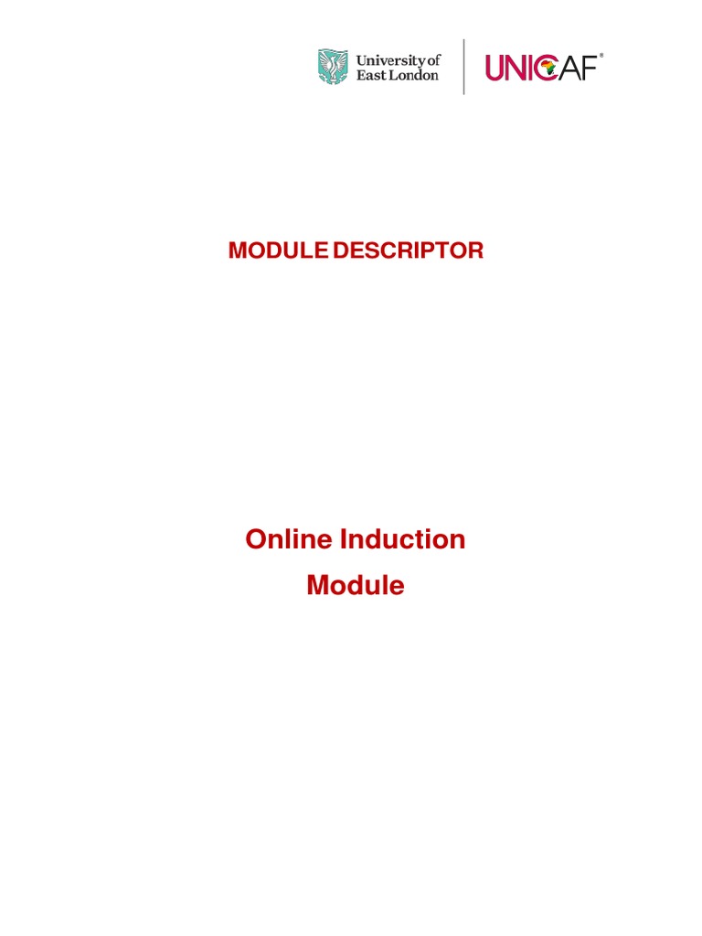 UEL-The Online Induction Module-Module Descriptor | PDF | Educational ...