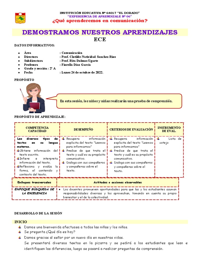 Evaluacion Ece | PDF | Aprendizaje | Cognición