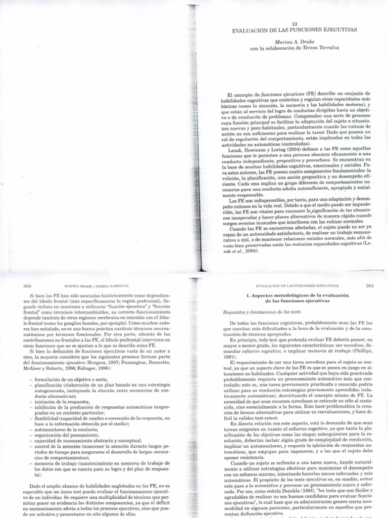 Cap 10-Eval de Las Func Ejecutivas | PDF | Memoria | Corteza prefrontal
