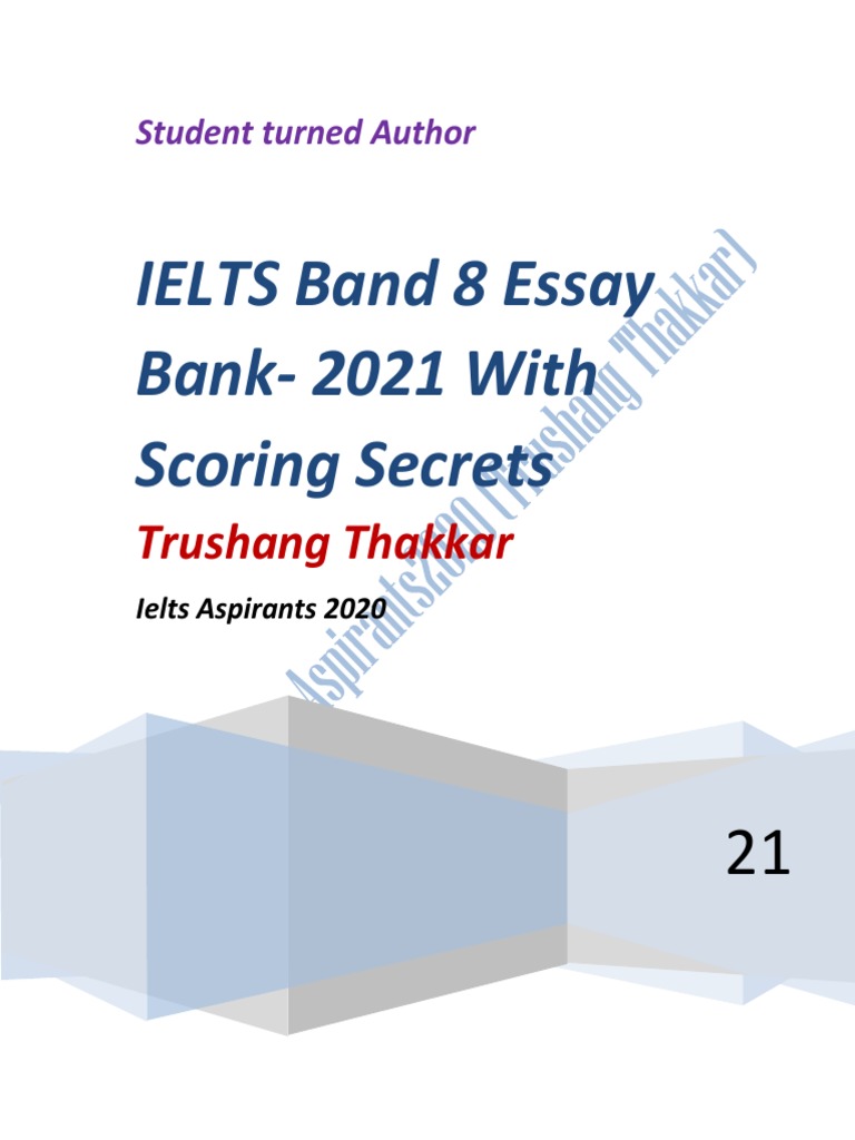 IELTS Band 8 Essay Bank-2021 With Scoring Secretes | PDF | Healthy Diet ...