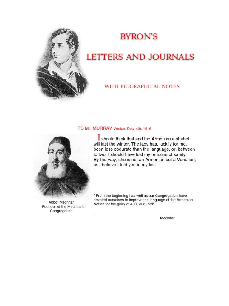 Byron's Letters and Journals With Bibliographical Notes | PDF | Lord Byron