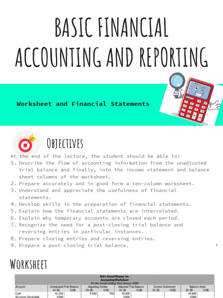 Topic 5. Worksheet and Financial Statements | PDF | Balance Sheet ...