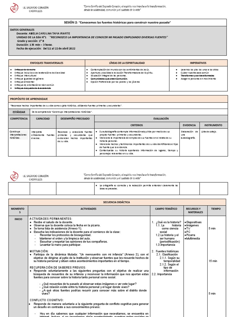 Sesión N°2 CCSS 1° B | PDF | Aprendizaje | Conocimiento