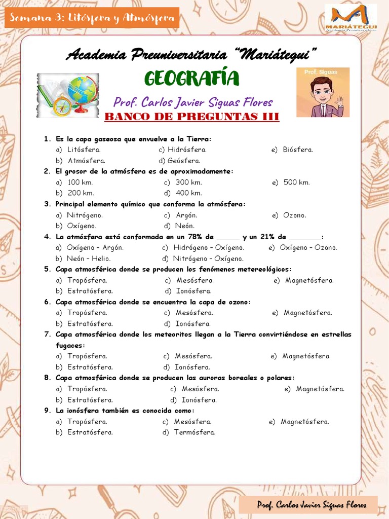 Ficha de Atmósfera | Descargar gratis PDF | Atmósfera | Ionosfera