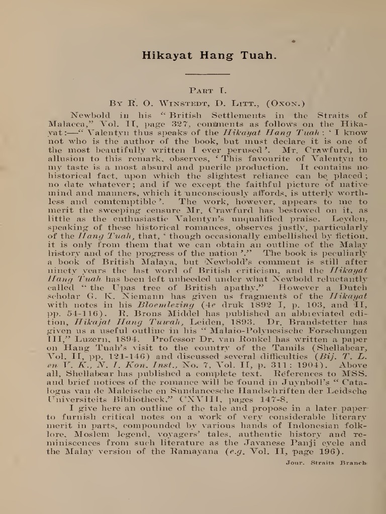 Hikayat Hang Tuah | PDF | Malaysia