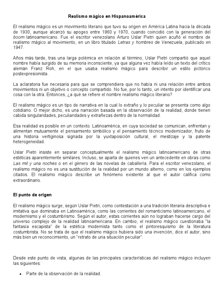 El Realismo Magico 4 | PDF | Realismo literario | Gabriel García Márquez