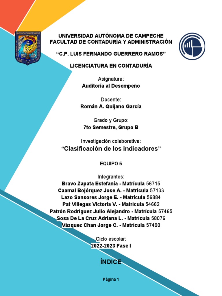 Tema 2.3. Clasificación de Los Indicadores | PDF | Calidad (comercial ...