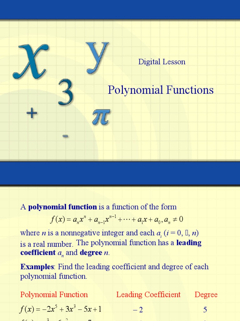Polynomial Functions | PDF | Factorization | Polynomial