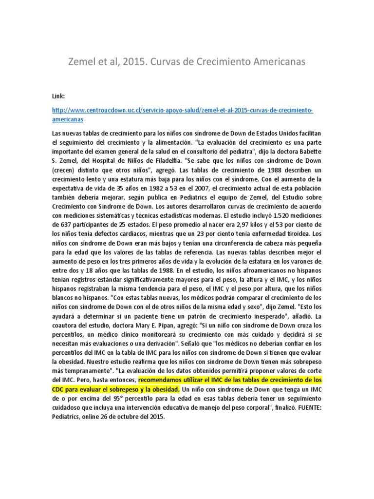 Curvas de Crecimiento Zemel 2015 | PDF | Índice de masa corporal | Obesidad