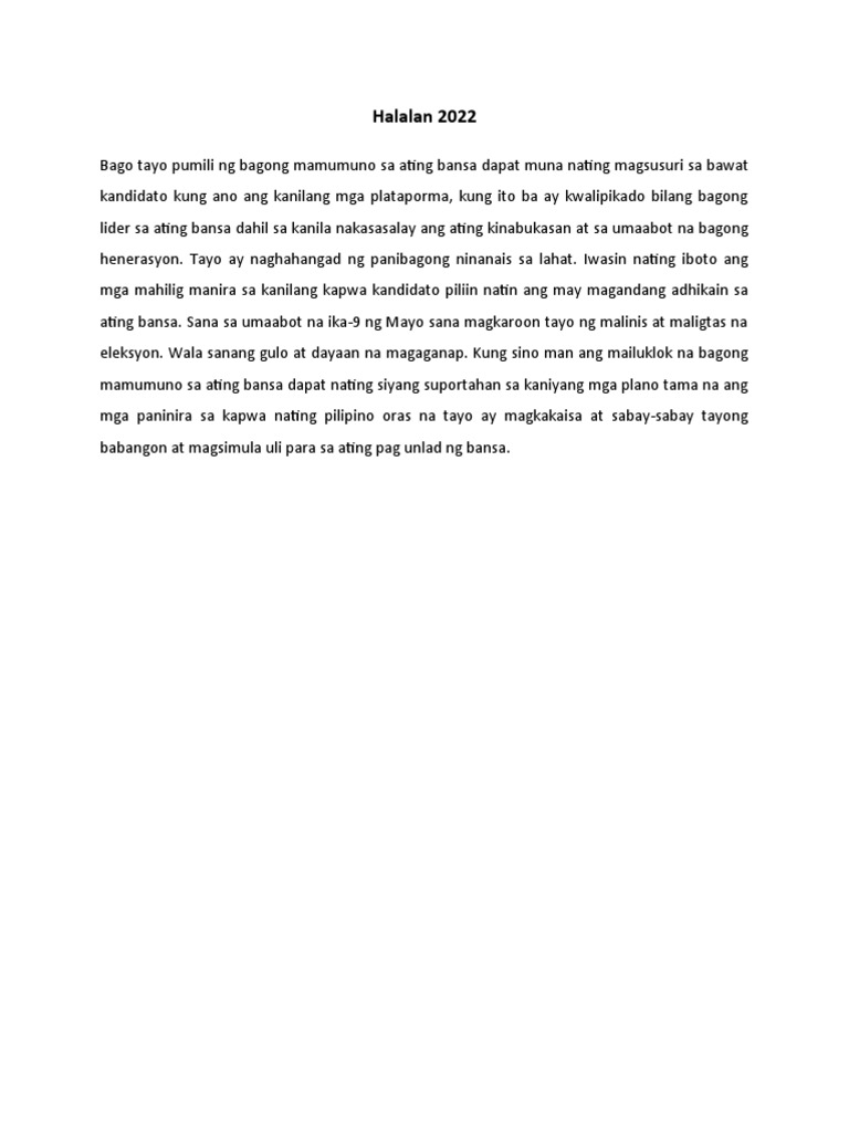 Maikling Sanaysay | PDF