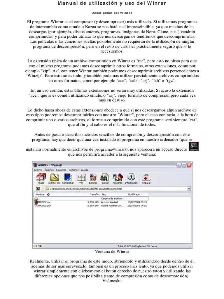 Manual para Winrar | PDF | Archivo de computadora | Zip (formato de archivo)