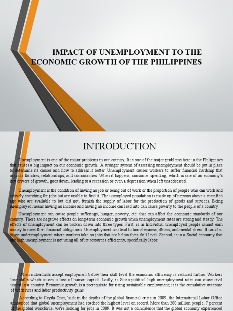 Impact of Unemployment To The Economic Growth | PDF | Unemployment ...