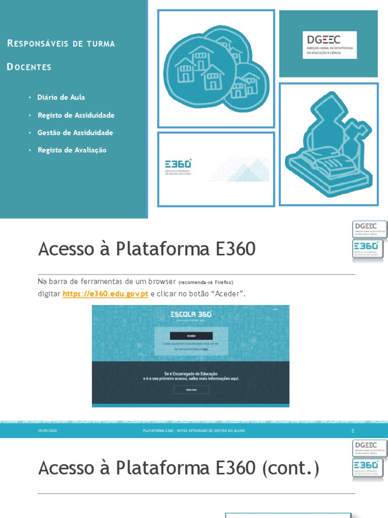 E360 Instrucoes Utilizadores RT e Docentes | PDF | Janela (informática ...