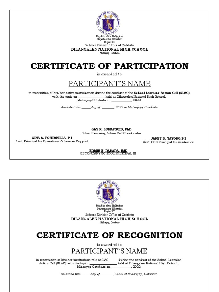SLAC Certs | PDF