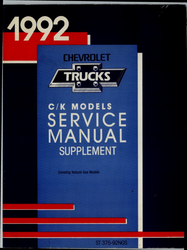 1992 ST-375-92NGS Chevrolet CK CNG Service Manual Supplement | PDF | Screw | Electrostatic Discharge