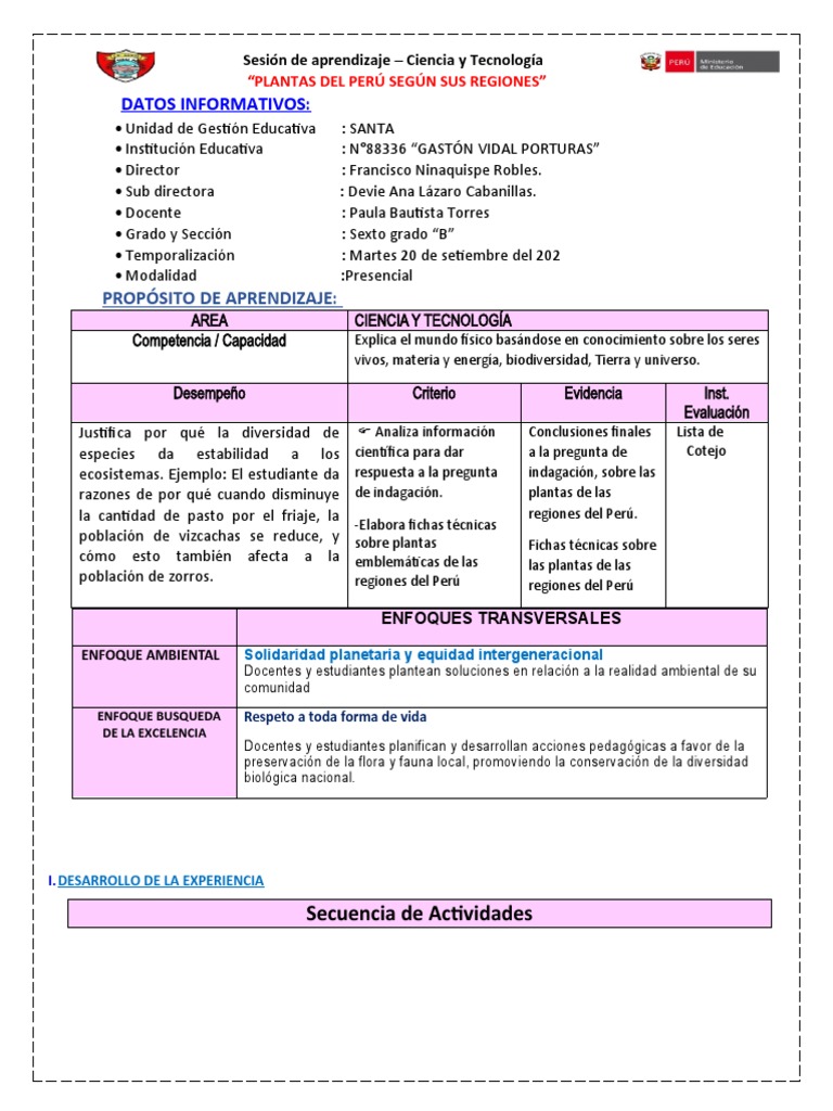 Sesion Las Plantas Nativas Del Peru Por Region 20-09-22 | PDF | Perú ...