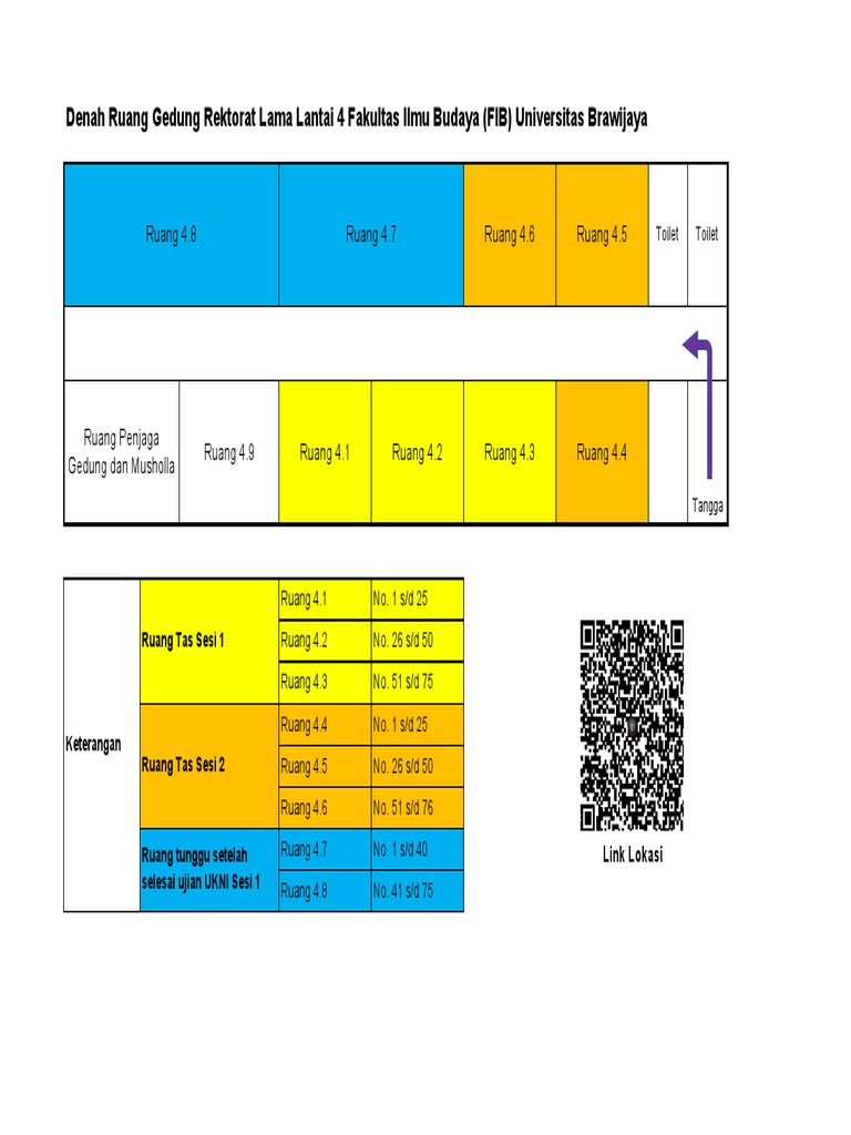 Denah Ruang Gedung Rektorat Lama Lantai 4 FIB UB | PDF