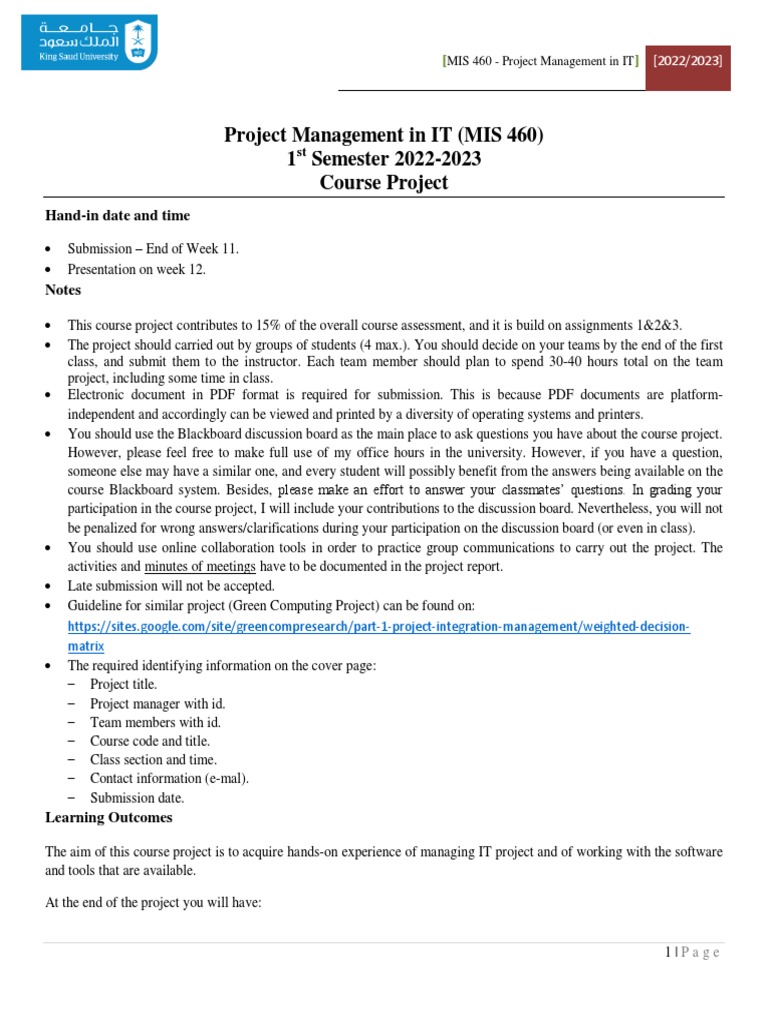 MIS 460 Final Project | PDF | Project Management | Loans