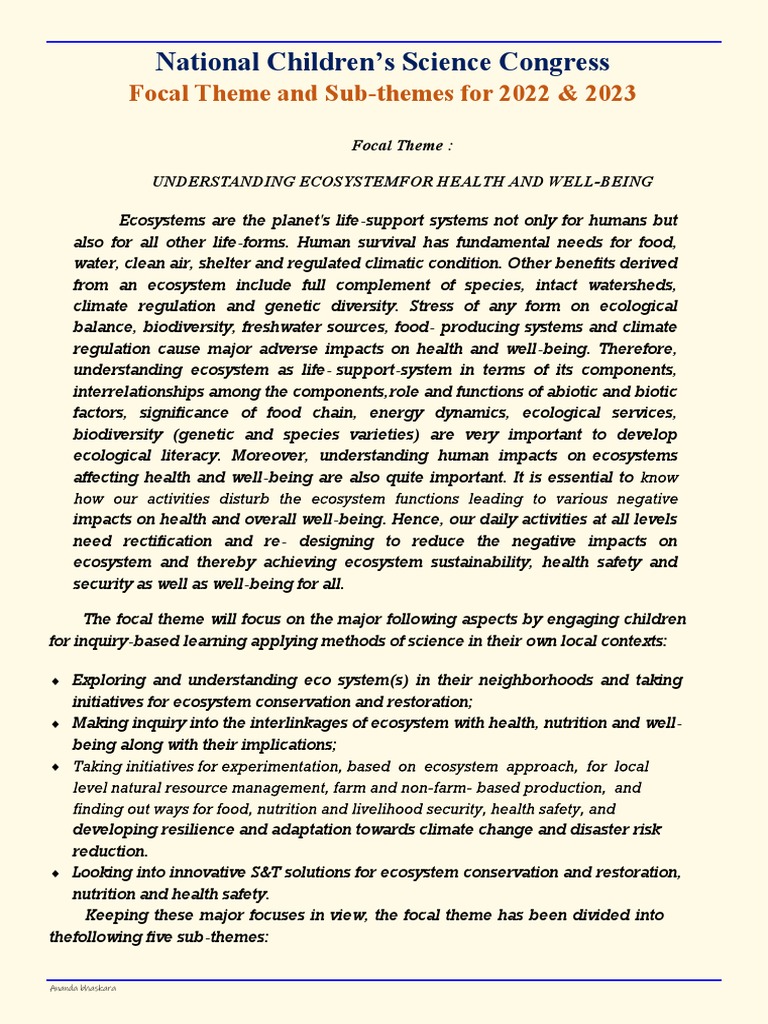 NCSC-2022 - Themes at Project Ideas | PDF | Ecosystem | Biodiversity