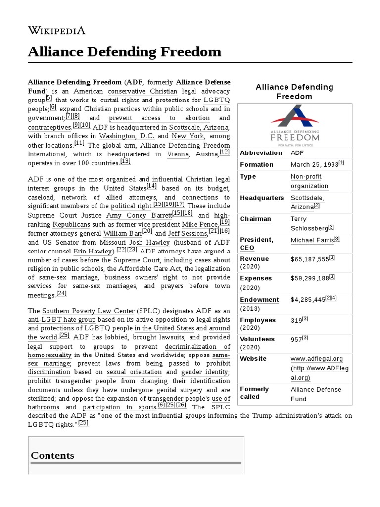 Alliance Defending Freedom | PDF | Alliance Defending Freedom