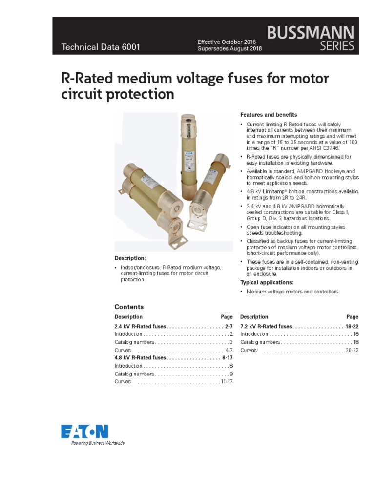Bus Ele Ds 6001 MV Fuses R Rated | PDF | Fuse (Electrical) | Electrical ...