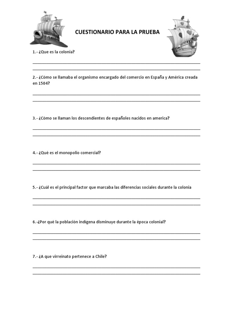 Cuestionario para La Prueba | PDF