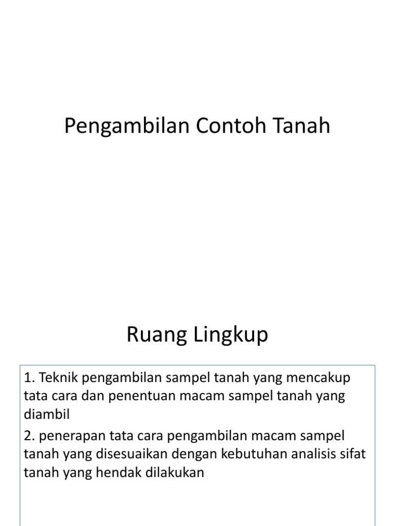 FINAL. Pengambilan Contoh Tanah | PDF | Ilmu Sosial | Griya & Taman