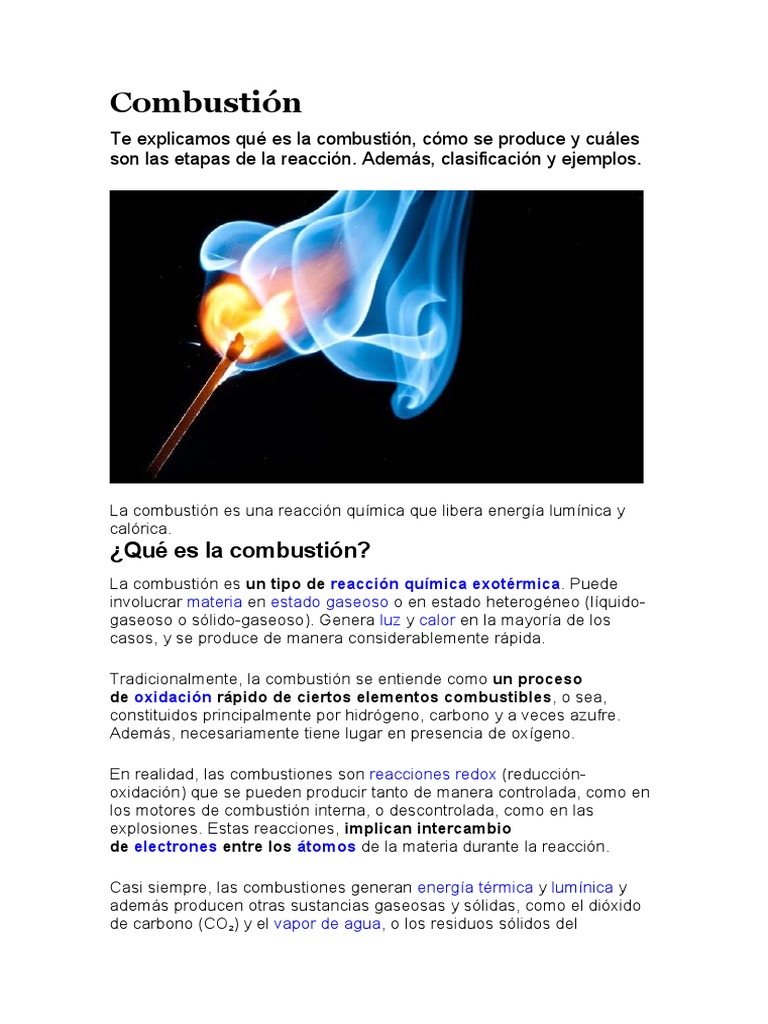 Combustión | PDF | Combustión | Redox