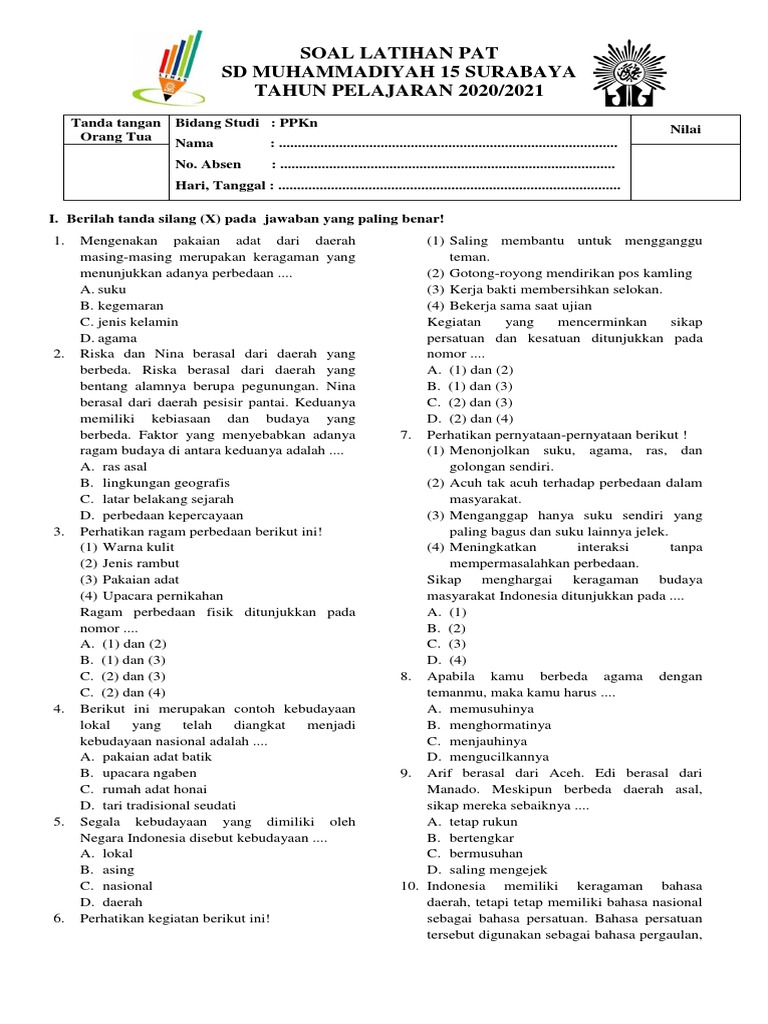 LATIHAN PAT PPKN | PDF